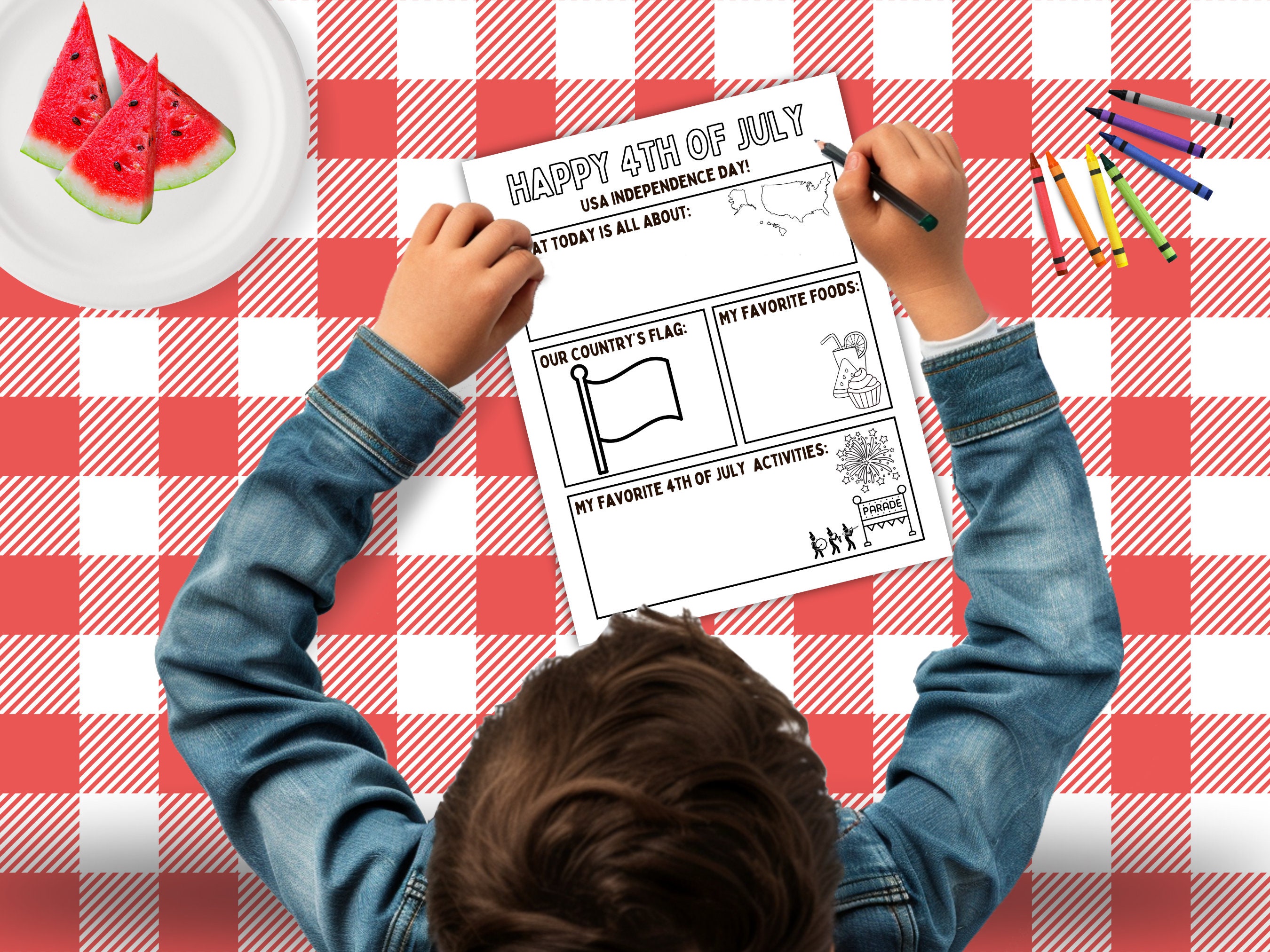 4th of July Activity Coloring Page Printable, Kids Independence Day ...