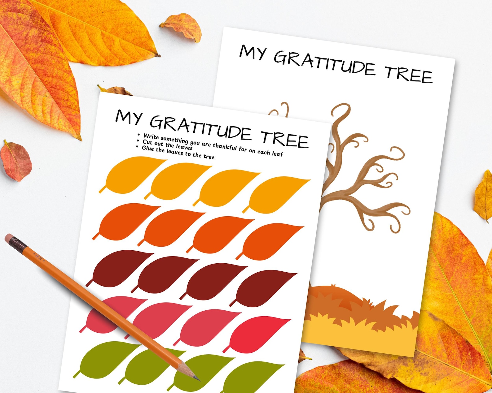 My Gratitude Tree Activity Printable, Gratitude Tree Craft Kit for Kids ...