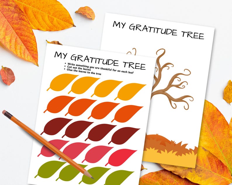 My Gratitude Tree Activity Printable, Gratitude Tree Craft Kit for Kids ...