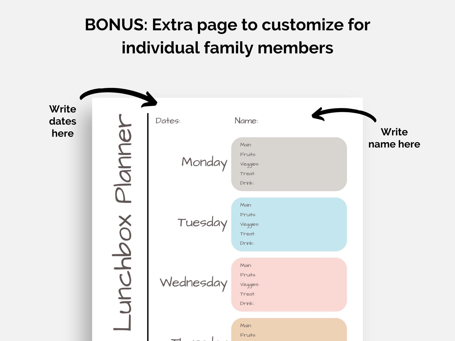 Lunchbox Meal Prep Made Easy With Colorful Weekly and Monthly ...