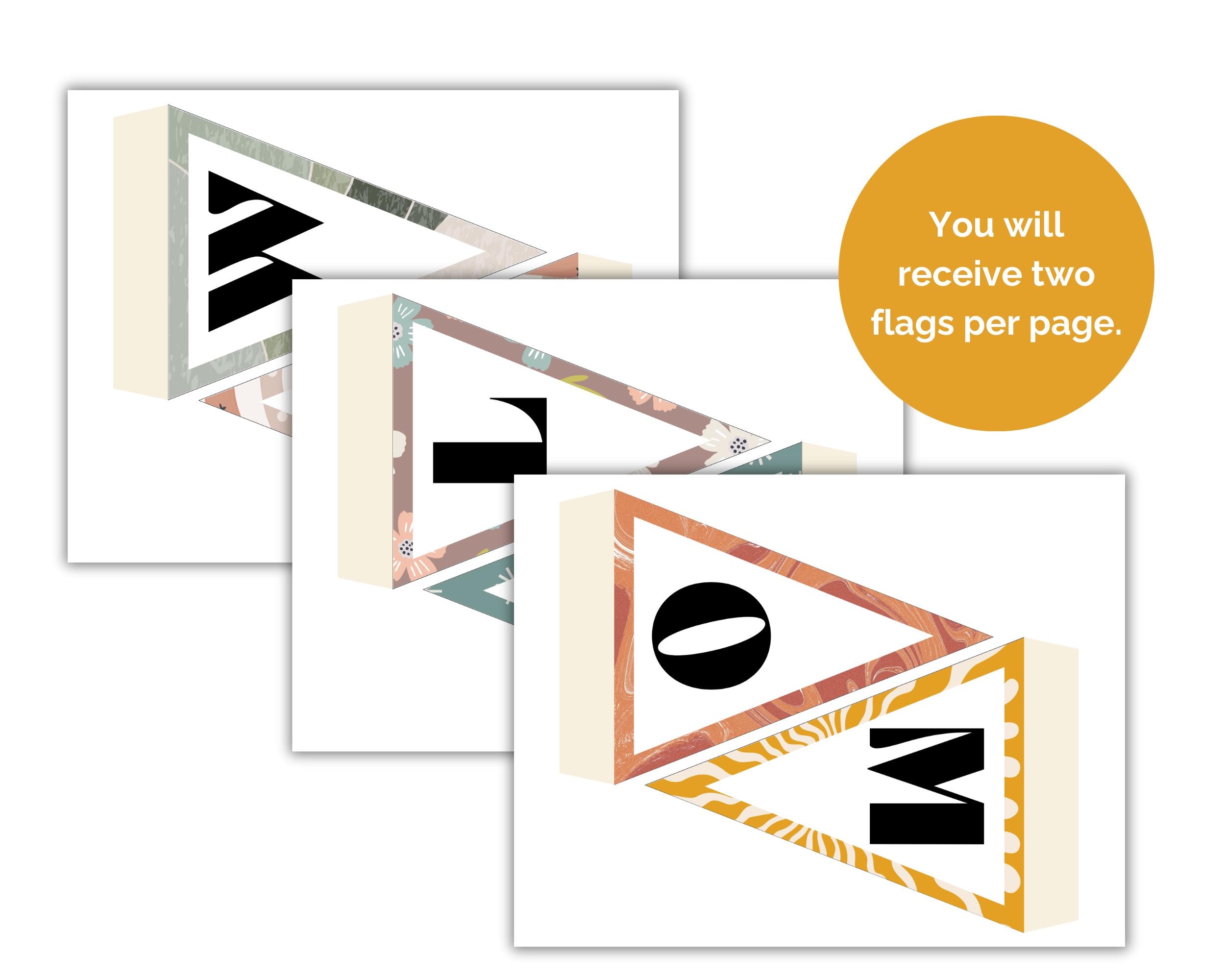 Boho Back to School Bulletin Flags Banner - Classroom Decor Set ...