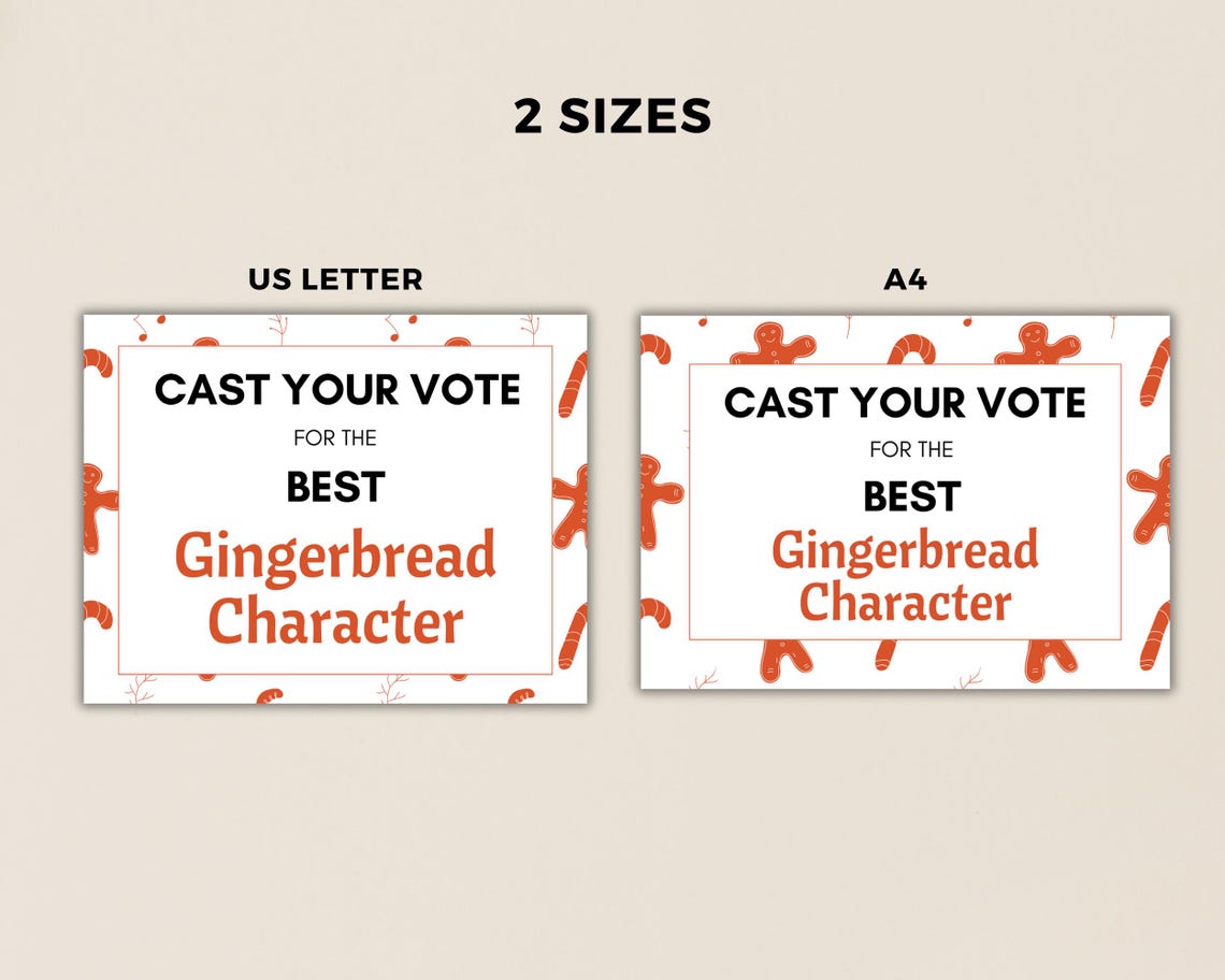 Gingerbread Character Contest Kit - Ballots and Award Certificates ...
