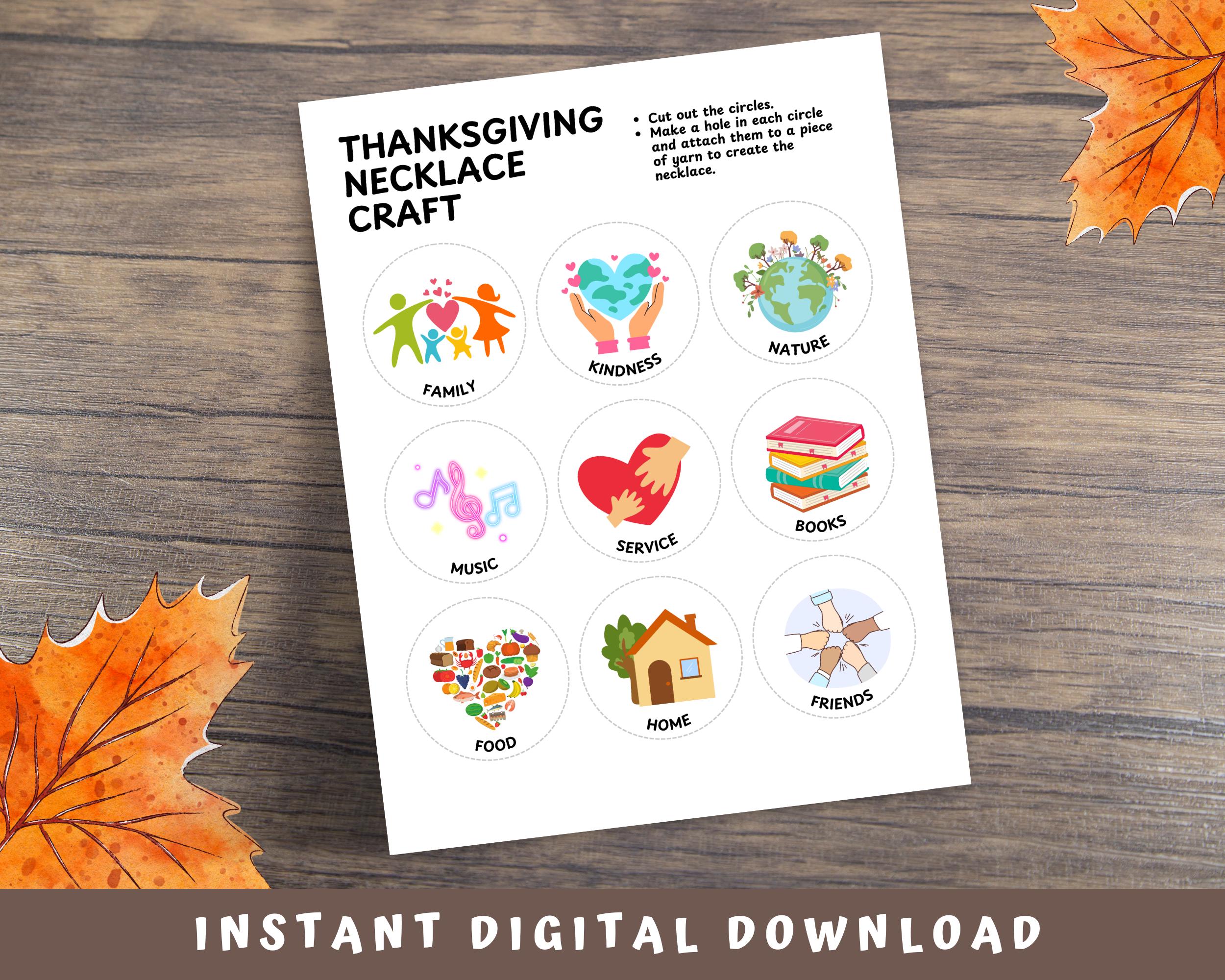 Creative Printable Paper Necklace - Gratitude Art, Fun Gratitude ...