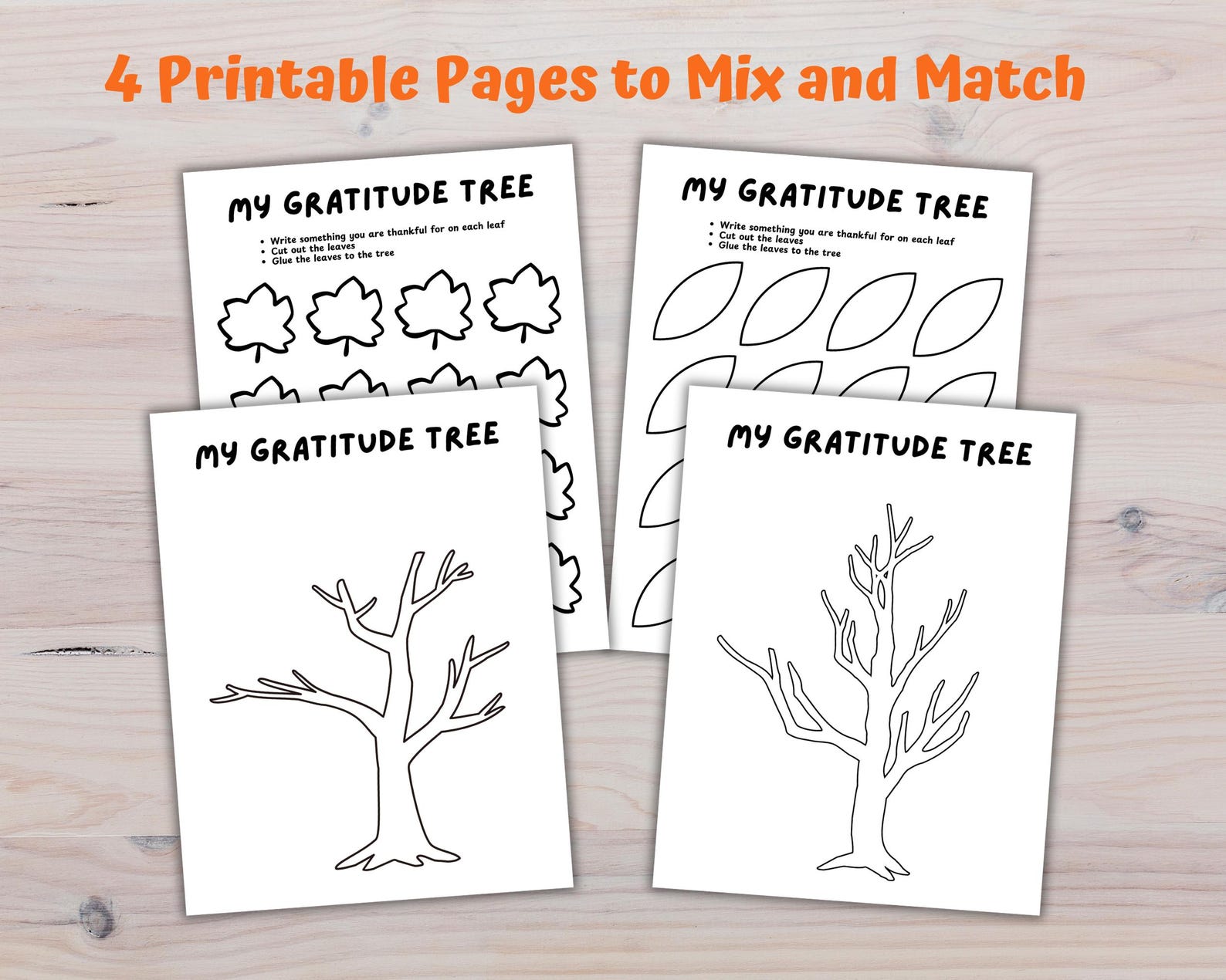 Gratitude Tree Coloring Page - Fun Craft Activity for Kids, Mindful ...
