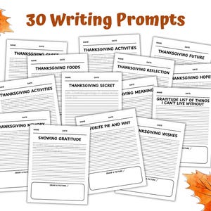 Thanksgiving Writing Prompts for Kids - Creative Printables Bundle ...