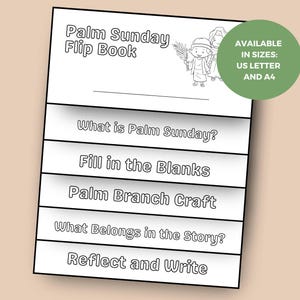 Printable Palm Sunday Flip Book: Fun Activity for Kids, DIY Holy Week ...