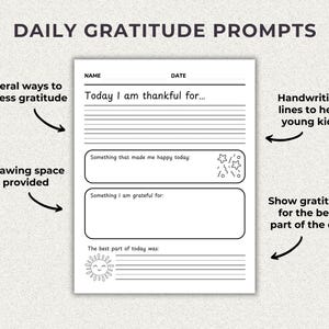 Printable Daily Gratitude Journal for Kids - Easy and Engaging! Kid ...