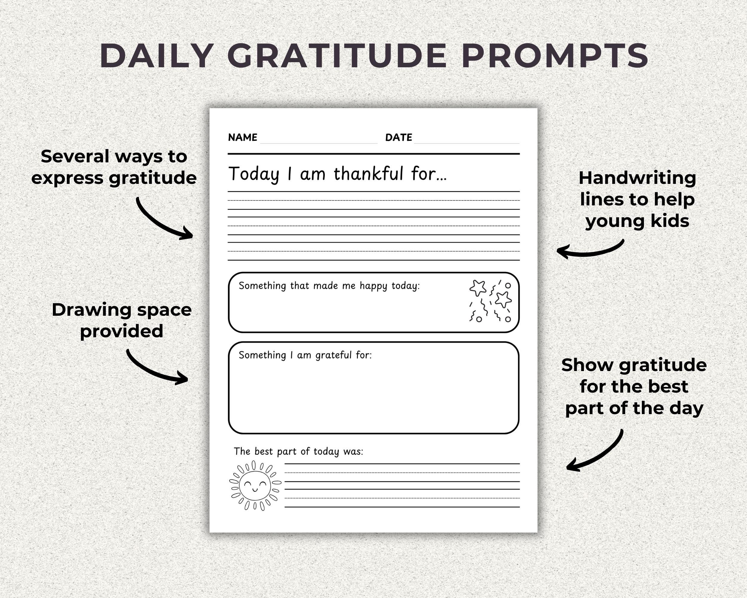Printable Daily Gratitude Journal for Kids - Easy and Engaging! Kid ...
