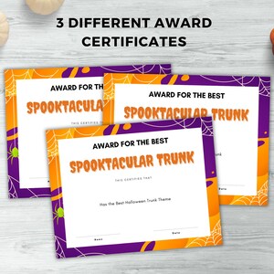 Trunk or Treat Contest Ballots & Awards Set - Printable, DIY Halloween ...