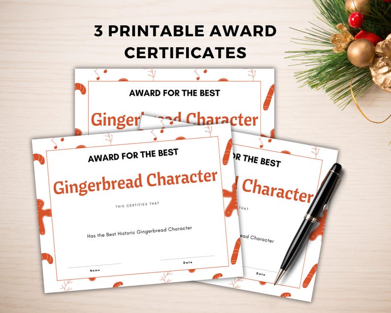Gingerbread Character Contest Kit - Ballots and Award Certificates ...
