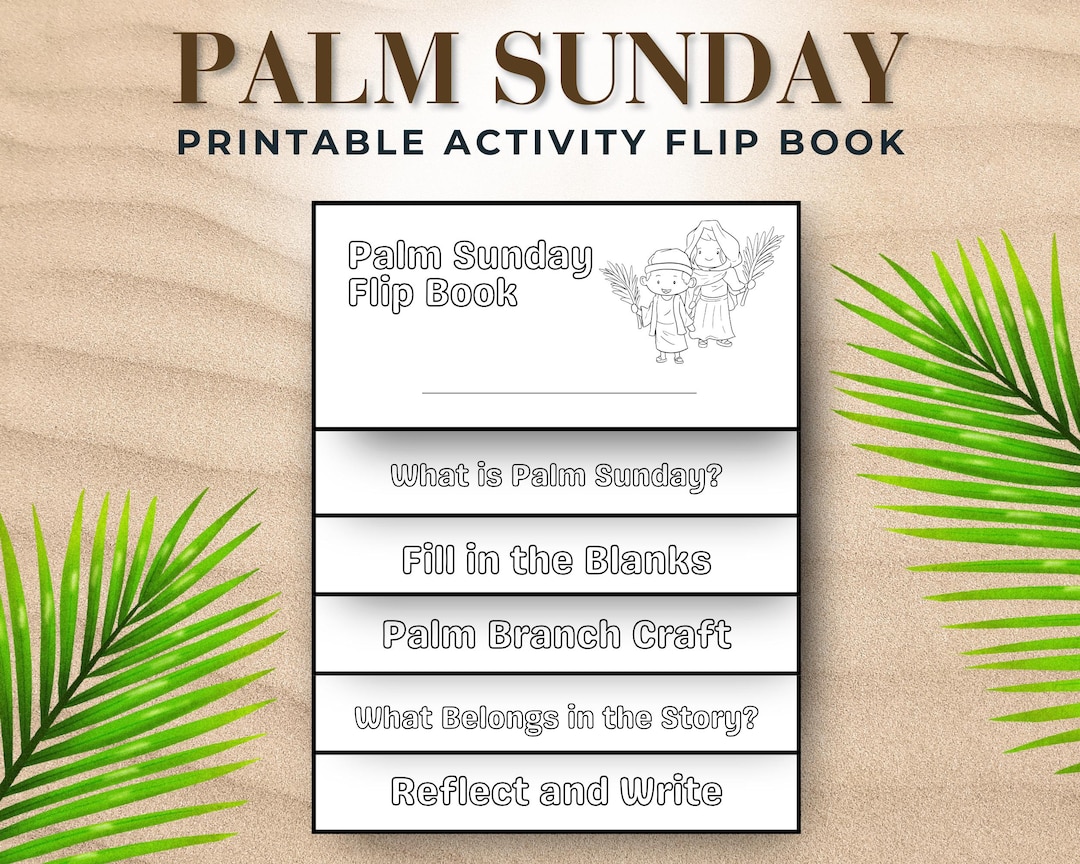Printable Palm Sunday Flip Book: Fun Activity for Kids, DIY Holy Week ...