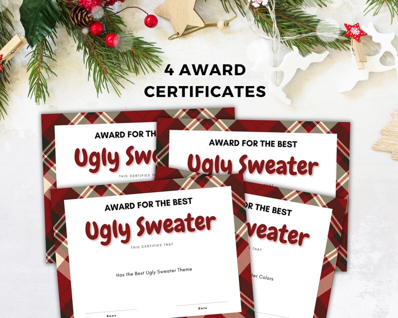 Ugly Sweater Contest Essentials - Printable Ballots & Awards ...