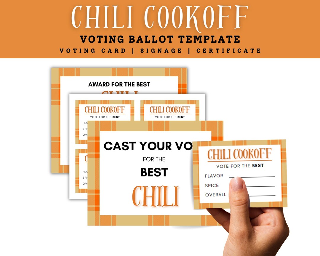 Chili Cookoff Essentials: Template Ballots and Certificates Bundle for ...
