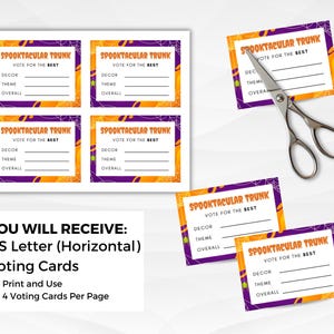 Trunk or Treat Contest Ballots & Awards Set - Printable, DIY Halloween ...