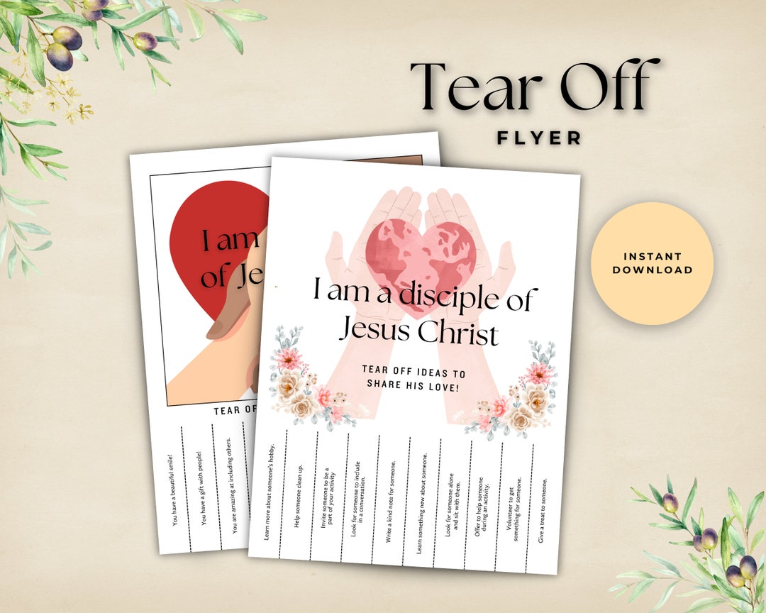 I Am a Disciple of Jesus Christ Tear off Flyer, Church Activities ...
