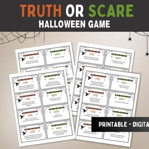 Spooky Halloween Game: Printable Truth or Scare, Printable Halloween ...