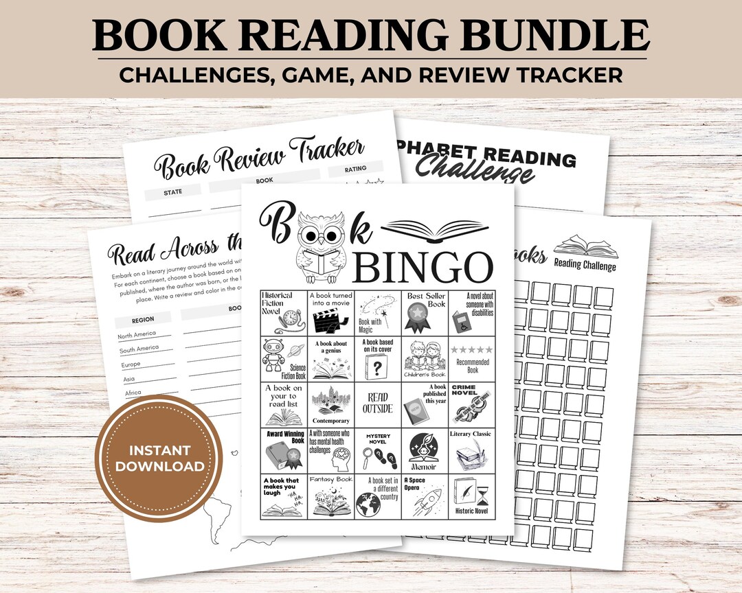 Get Ready to Read: Bundle for Book Reading Challenges, Printable Book ...