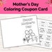 Mother's Day Coloring Coupon Card, Mother's Day Colouring Card, Mother ...