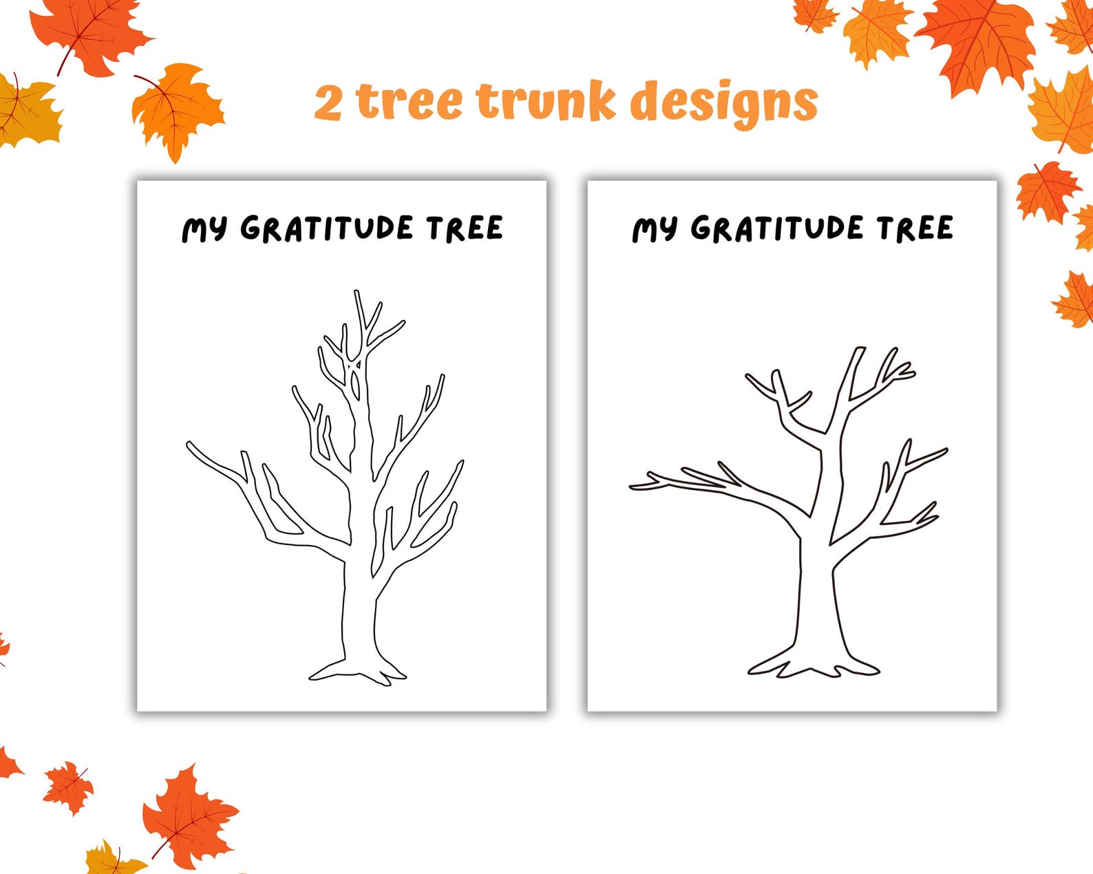 Gratitude Tree Coloring Page - Fun Craft Activity for Kids, Mindful ...