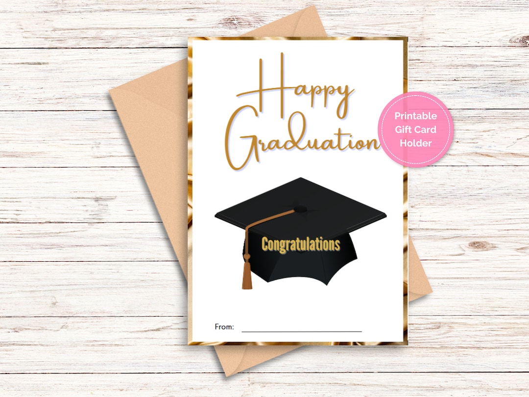 Graduation Cap Printable Gift Card Holder Instant Download, DIY ...