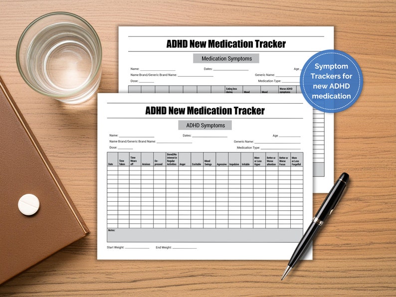 ADHD New Medication Tracker, Printable for Tracking ADHD Medicine, ADD ...