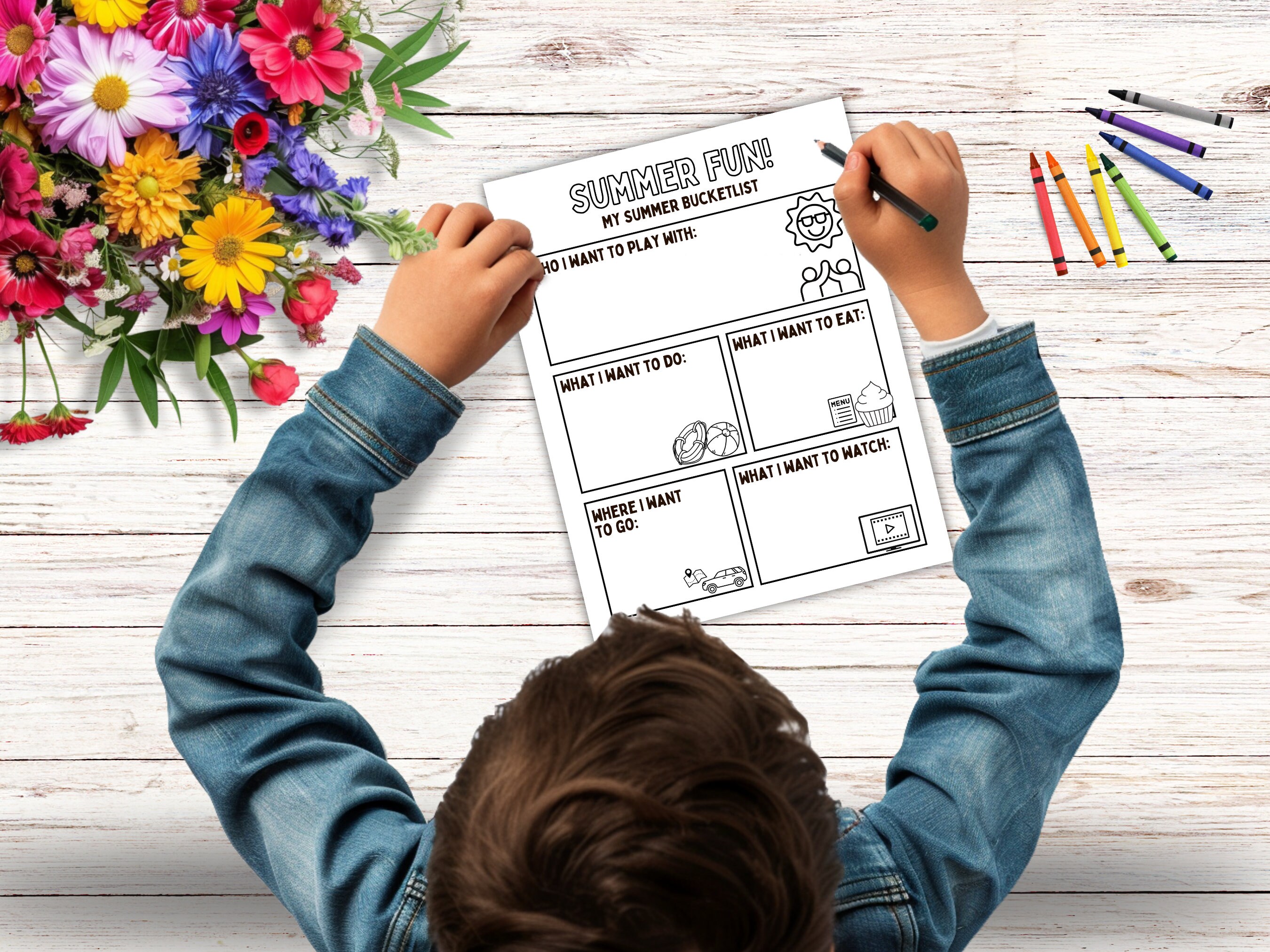 Kids Summer Bucket List Plan Printable, Coloring Page for Beginning ...