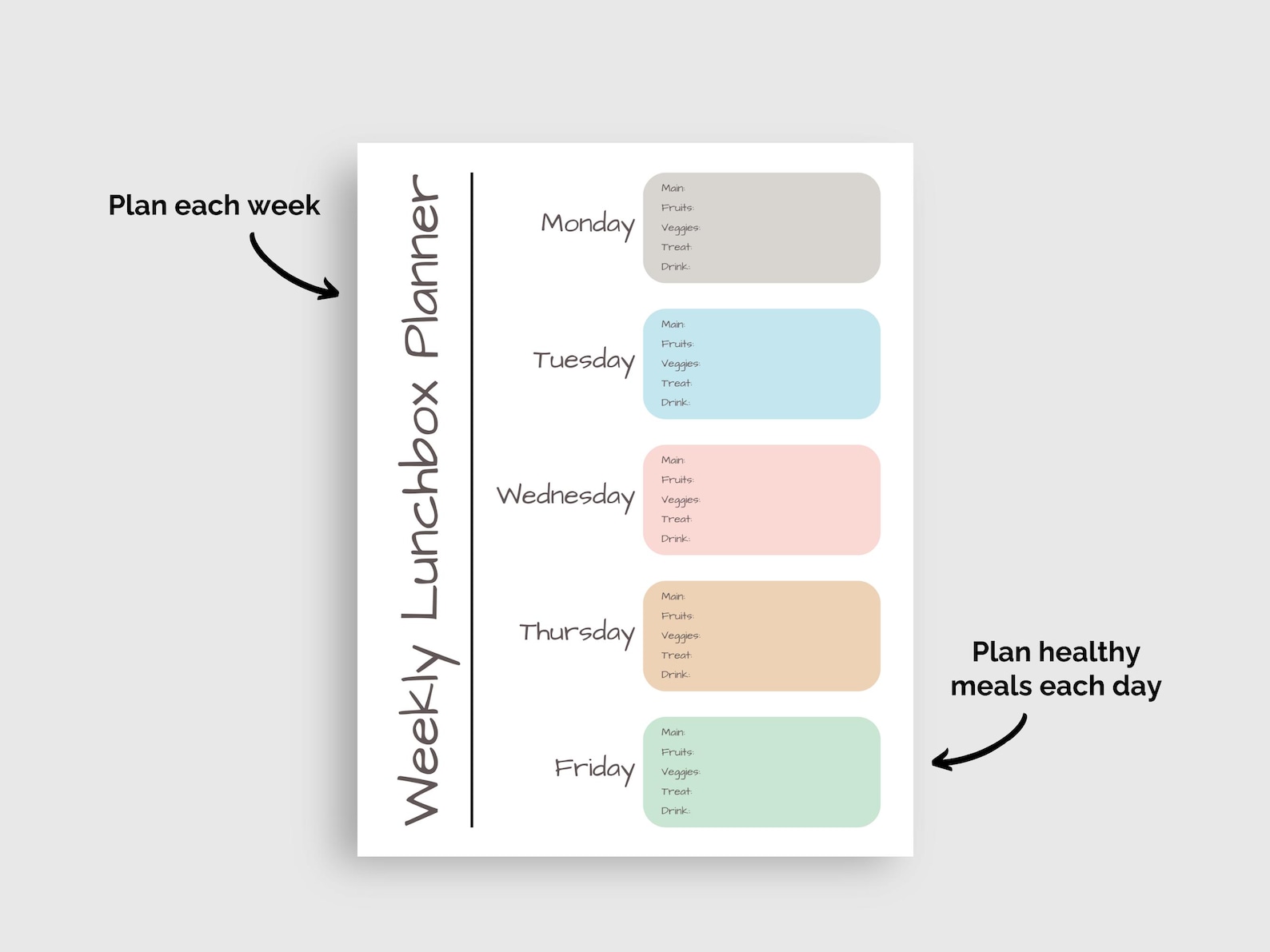 Lunchbox Meal Prep Made Easy With Colorful Weekly and Monthly ...