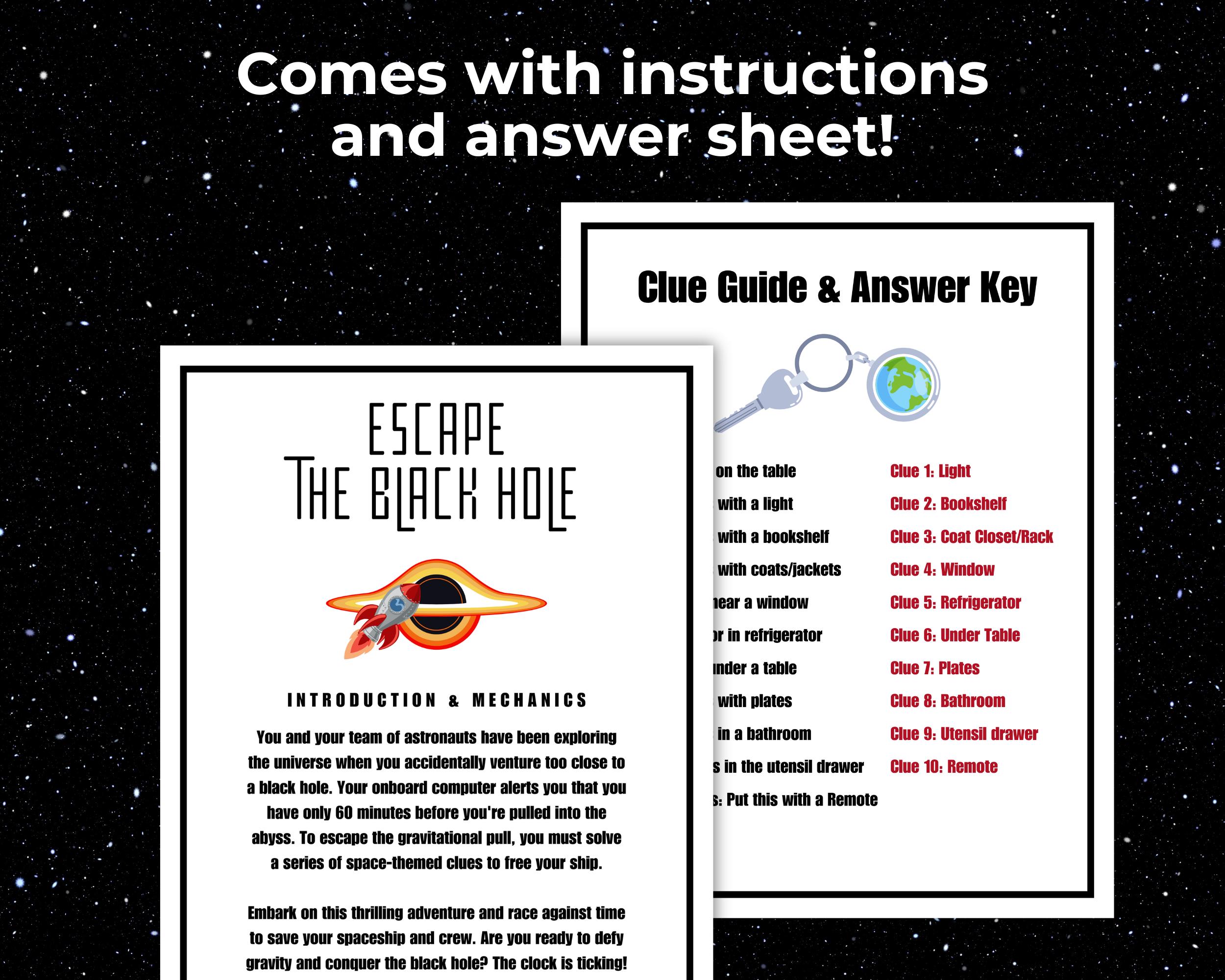 Space Theme Escape Room Printable Game for Teens and Tweens, Fun Space ...