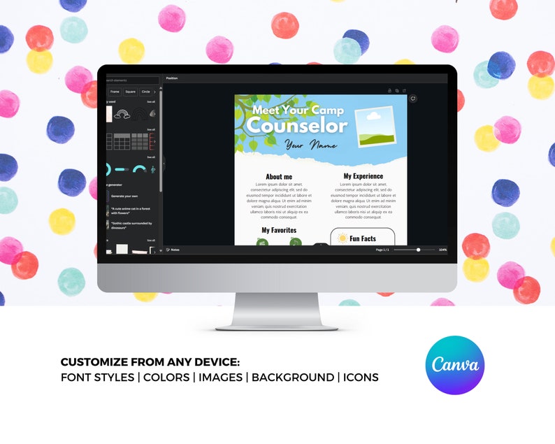 Summer Camp Fun: Printable Meet the Counselor Flyer Template, Get to ...