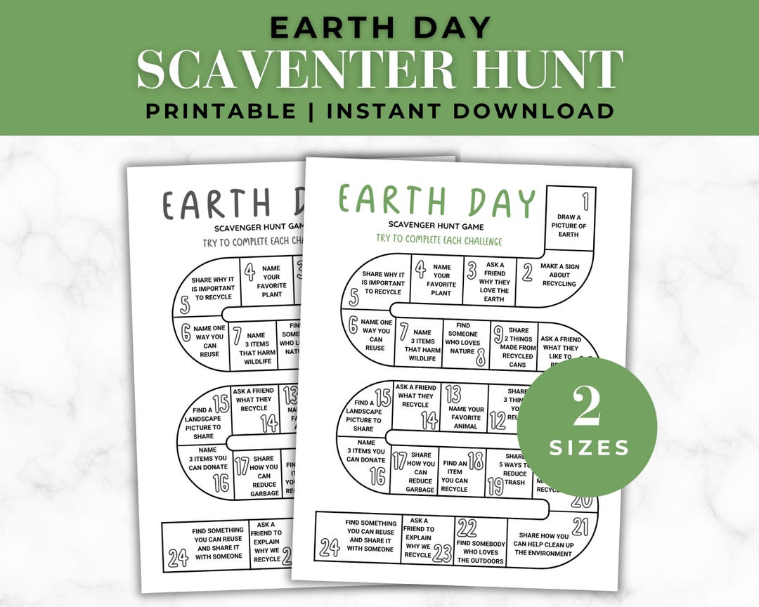 Earth Day Scavenger Hunt Game - Eco-friendly Activity for Tweens, Teens ...