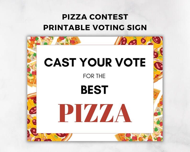 Pizza Contest Kit Editable Template - Printable Ballots & Certificates ...