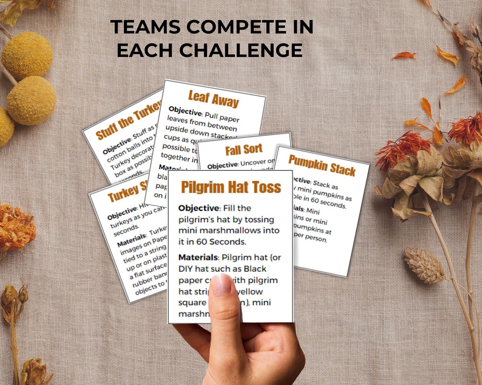 60 Second Thanksgiving Game Set - Fun for Family Gatherings! Fast-paced ...