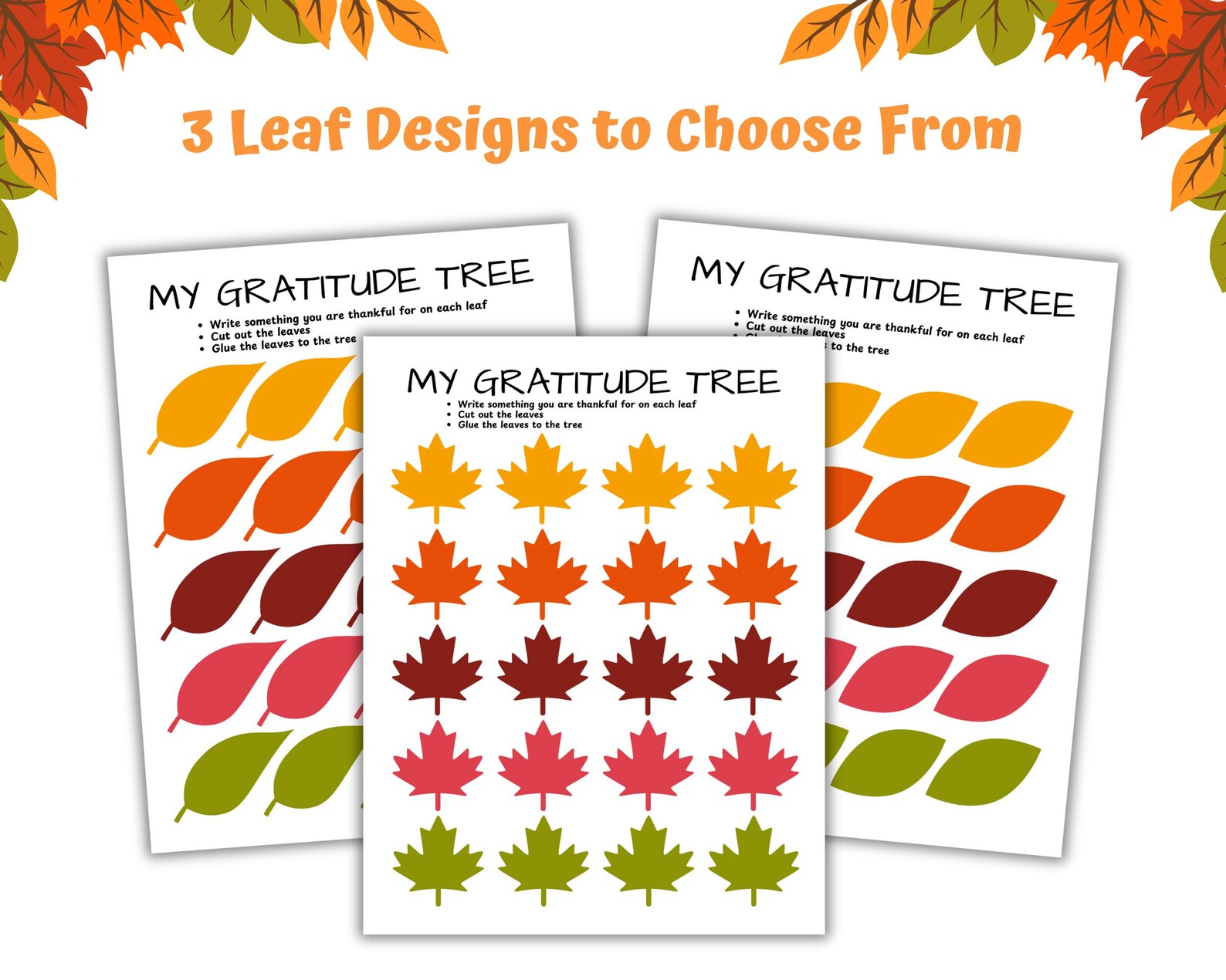 My Gratitude Tree Activity Printable, Gratitude Tree Craft Kit for Kids ...