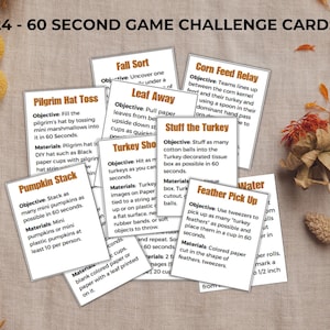 60 Second Thanksgiving Game Set - Fun for Family Gatherings! Fast-paced ...