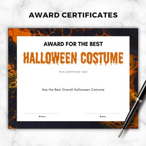 Halloween Ballots & Awards Set - DIY Template Bundle, Editable Costume ...