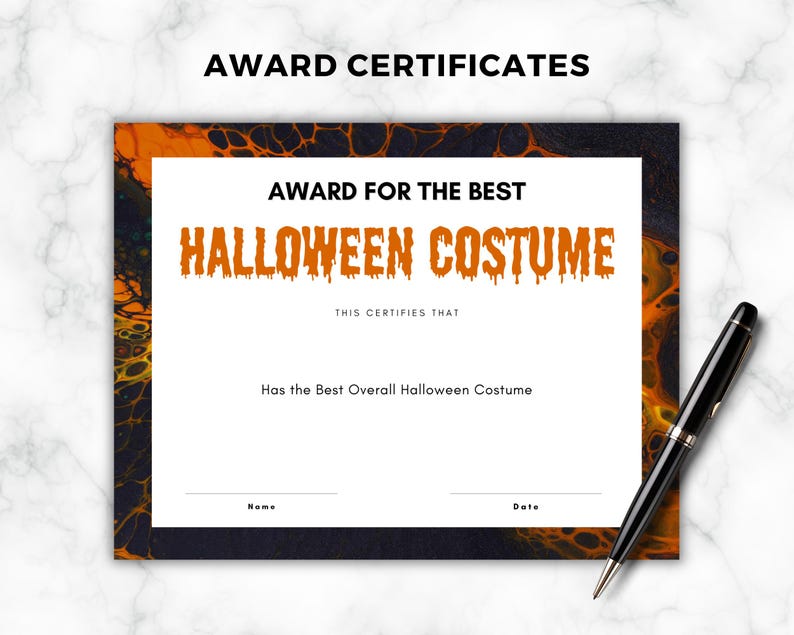 Halloween Ballots & Awards Set - DIY Template Bundle, Editable Costume ...