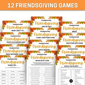 Fun Friendsgiving Printable Game Set - Gather & Play! Ultimate ...