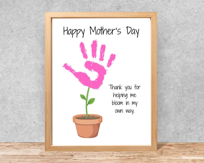 Mother’s Day Handprint Flower Craft Printable, ADHD Autism Keepsake ...