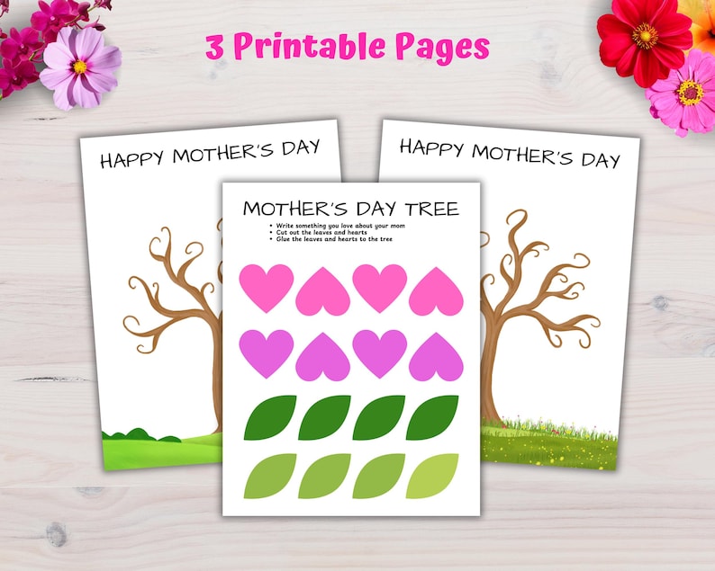 Mother's Day Printable Tree Craft - Fun DIY Activity, Customizable ...