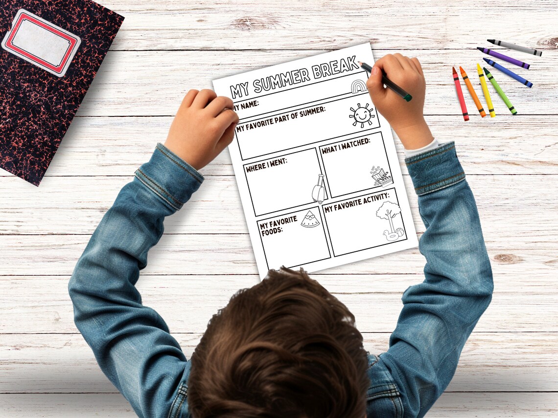 End of Summer Break Coloring Printable - Fun School Activity for Kids ...