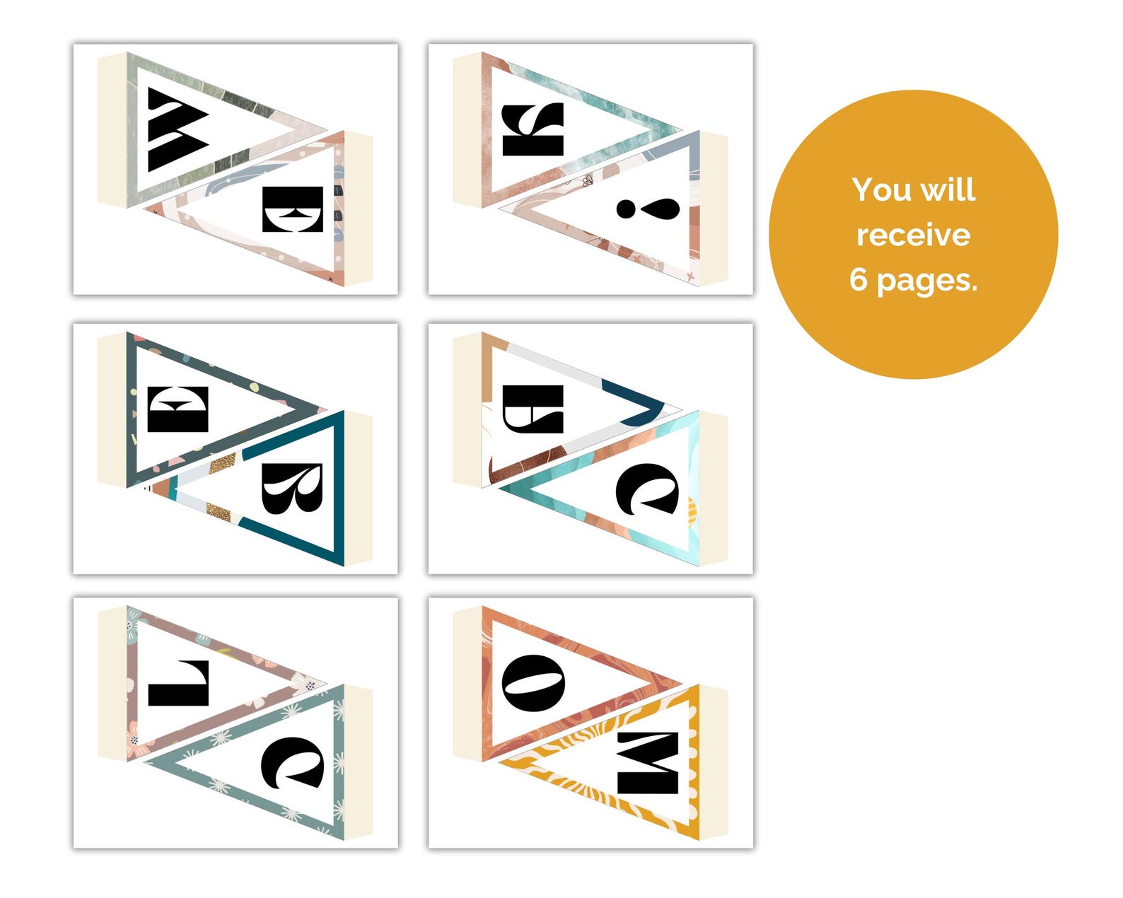 Boho Back to School Bulletin Flags Banner - Classroom Decor Set ...