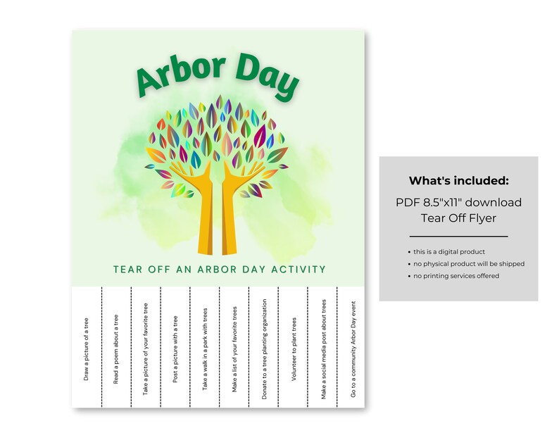 Arbor Day, Arbor Day Activities, Arbor Day Activity, Arbor Day Tear off ...