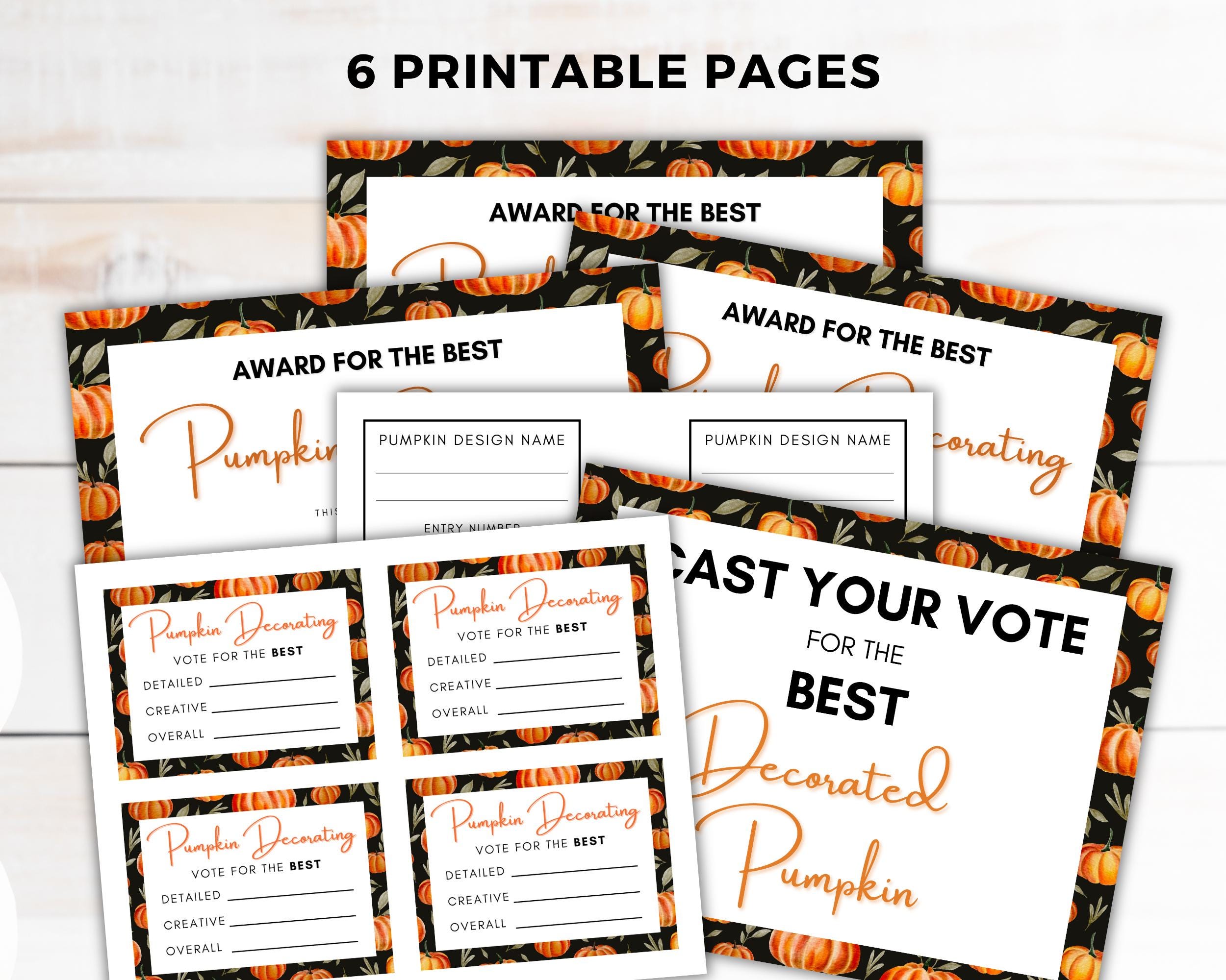Ultimate Pumpkin Contest Kit: Printable Ballots & Certificates ...
