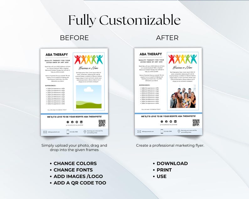 Customizable ABA Therapy Flyer Templates for Professionals, ABA Therapy ...