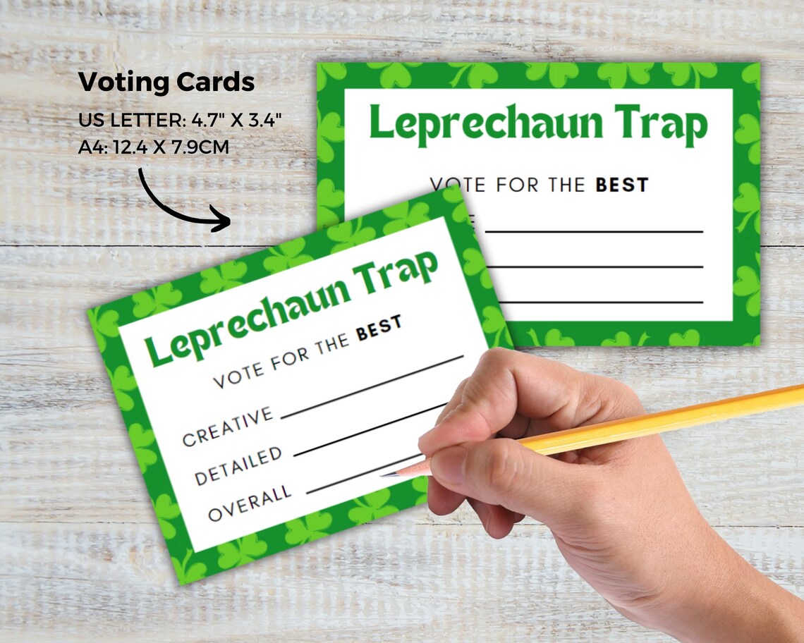 Leprechaun Trap Contest Set Bundle With Ballots and Awards, Printable ...