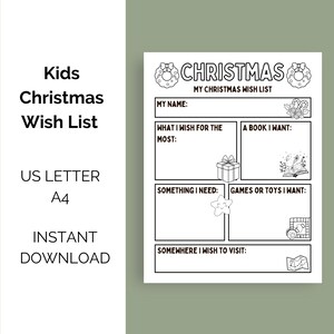 Kids Christmas Wish List Printable Coloring Page - Fun Holiday Activity ...