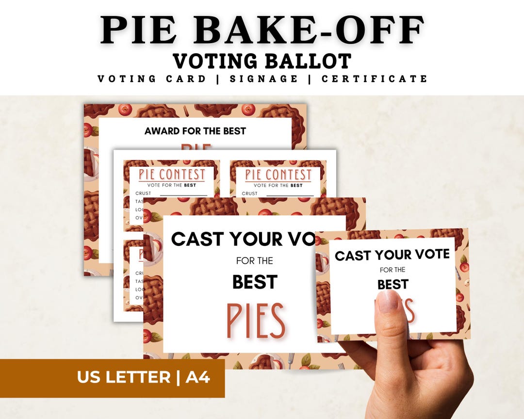 Award-winning Pie Baking Contest Printables Set, Pie Baking Competition ...