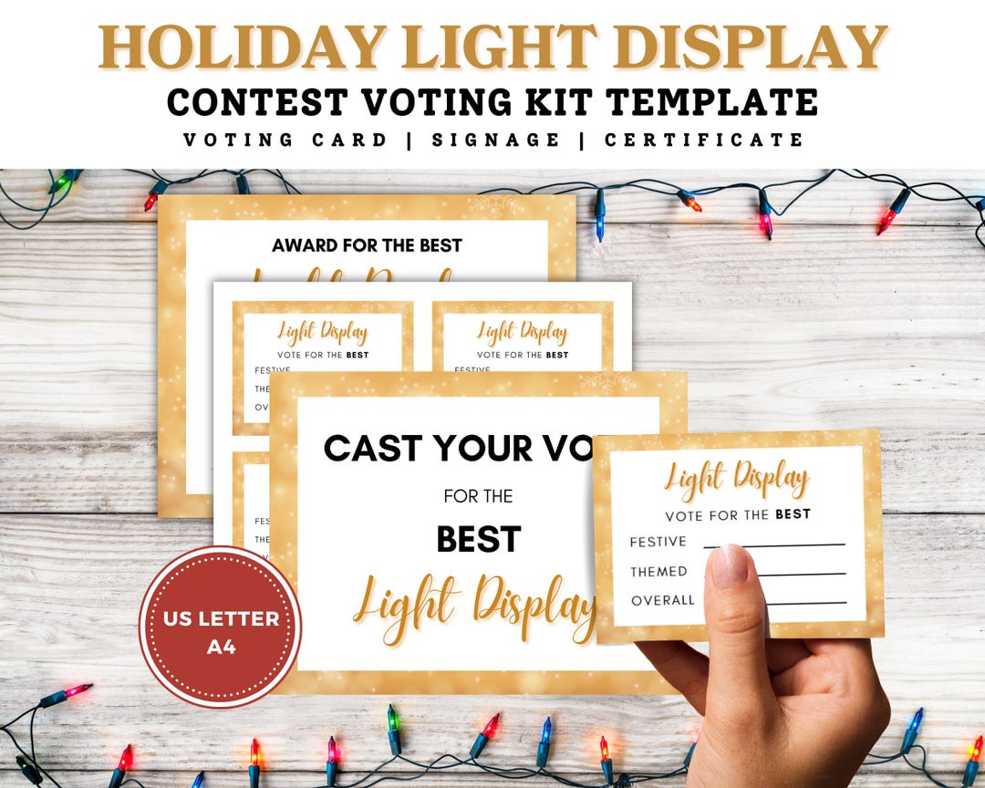 Festive Holiday Light Display Awards & Ballot Templates, Charming ...