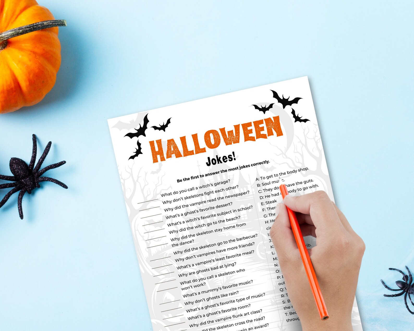 Spooky Halloween Riddles and Jokes Printable Set for Teens, Printable ...