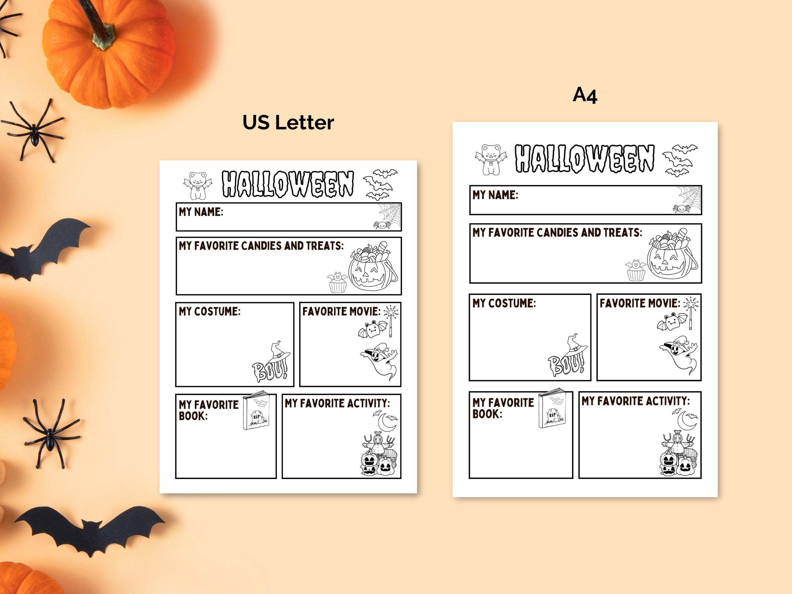 Spooky Halloween Activity Coloring Page Fun for Home or School, DIY ...